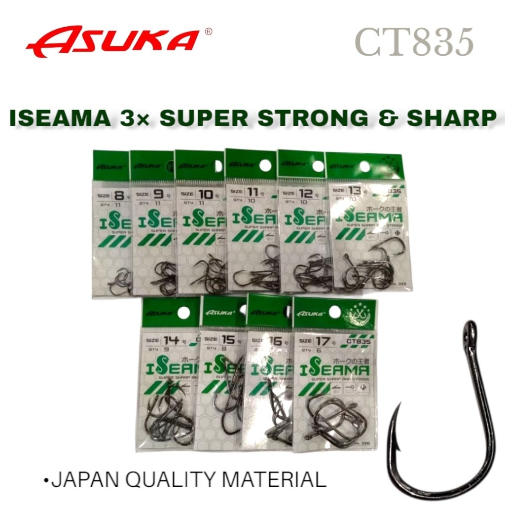 ASUKA ISEAMA 3× CHEMICALLY SHARPENED CARBON HOOK CT835 | Shopee Malaysia