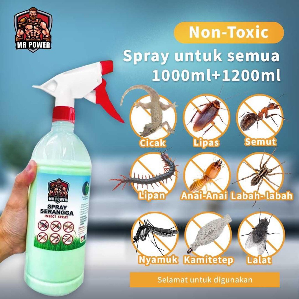 Mr Power Insect Repellent Spray Cicak Lizard Lipas Lipan Anai-Anai Anti ...