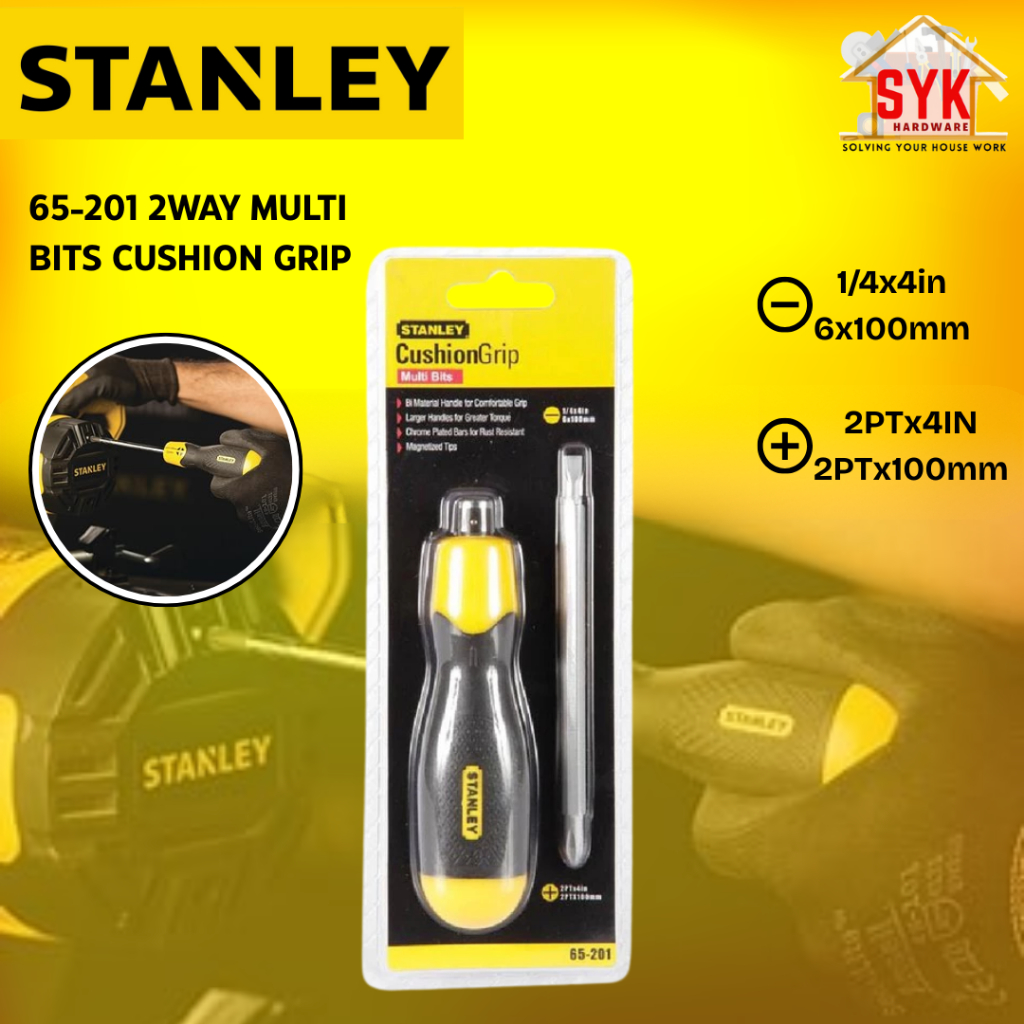 SYK STANLEY 65-201 2 Way Multi Bits Cushion Grip Hand Repair Tools ...