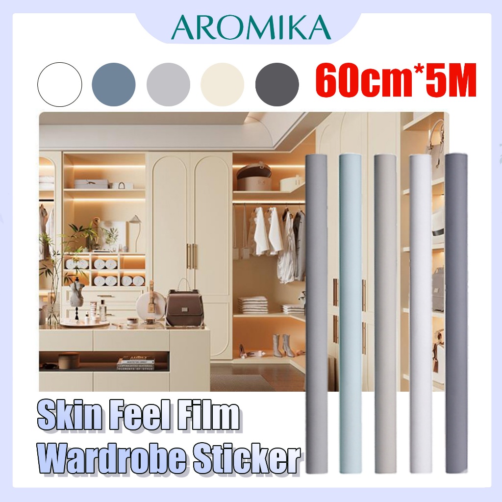 AROMIKA Wardrobe Sticker Skin Feel Film Self Adhesive Wallpaper Pelekat ...