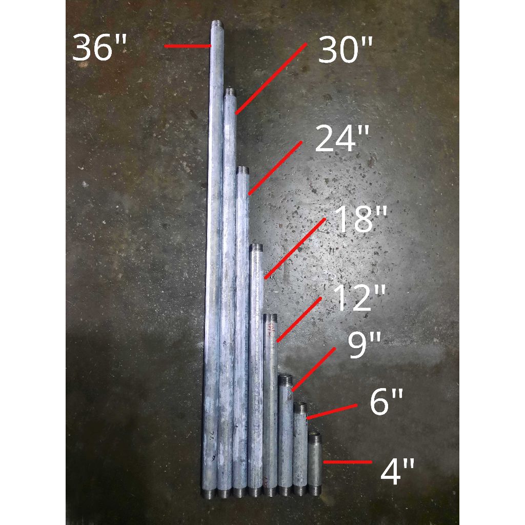 1/2", 3/4", 1" Galvanised Iron Pipe/ GI pipe/ Paip Besi Biasa | Shopee ...