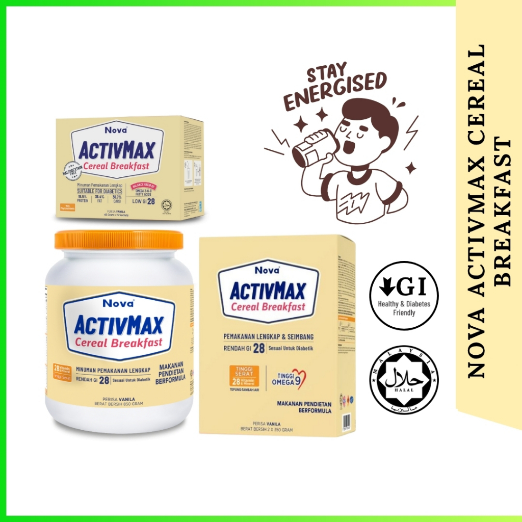 NOVA ACTIVMAX Cereal Breakfast Kick Start Your Day Nutritional Drink ...