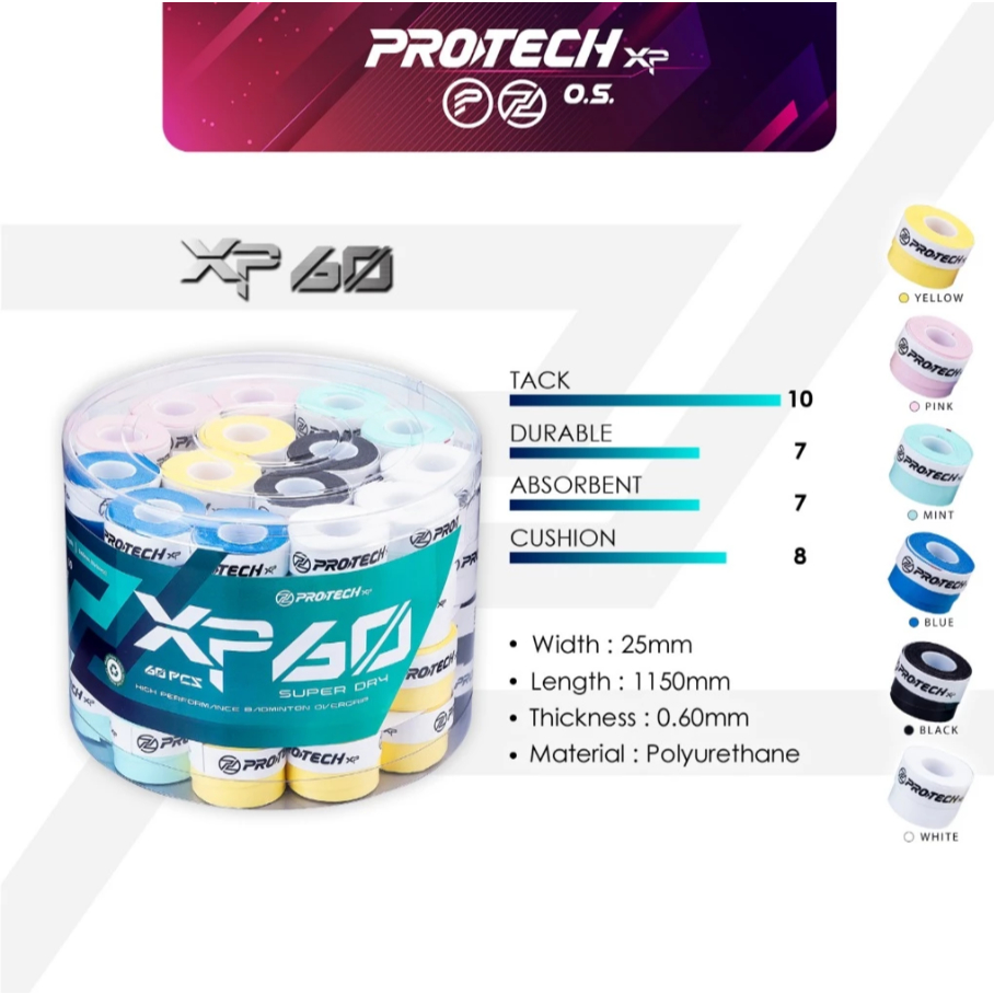 PROTECH "SUPER DRY" Overgrip XP60 (1pc) | Shopee Malaysia