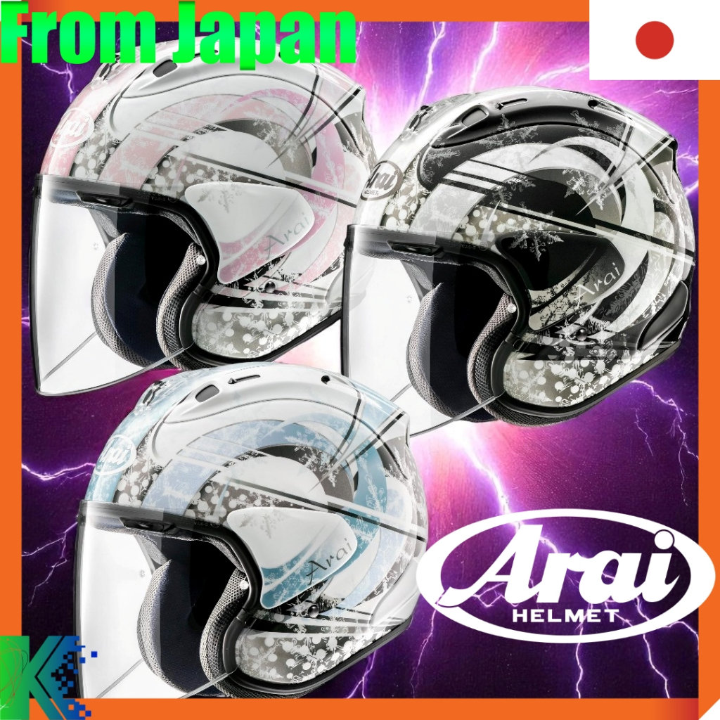 Arai VZ-RAM SNOW DOME Pink Black Blue Motorcycle Helmet Open Face ...