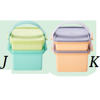 *Set J / K*Tupperware Snack set with Cariolier -Double Delight Lunch ...