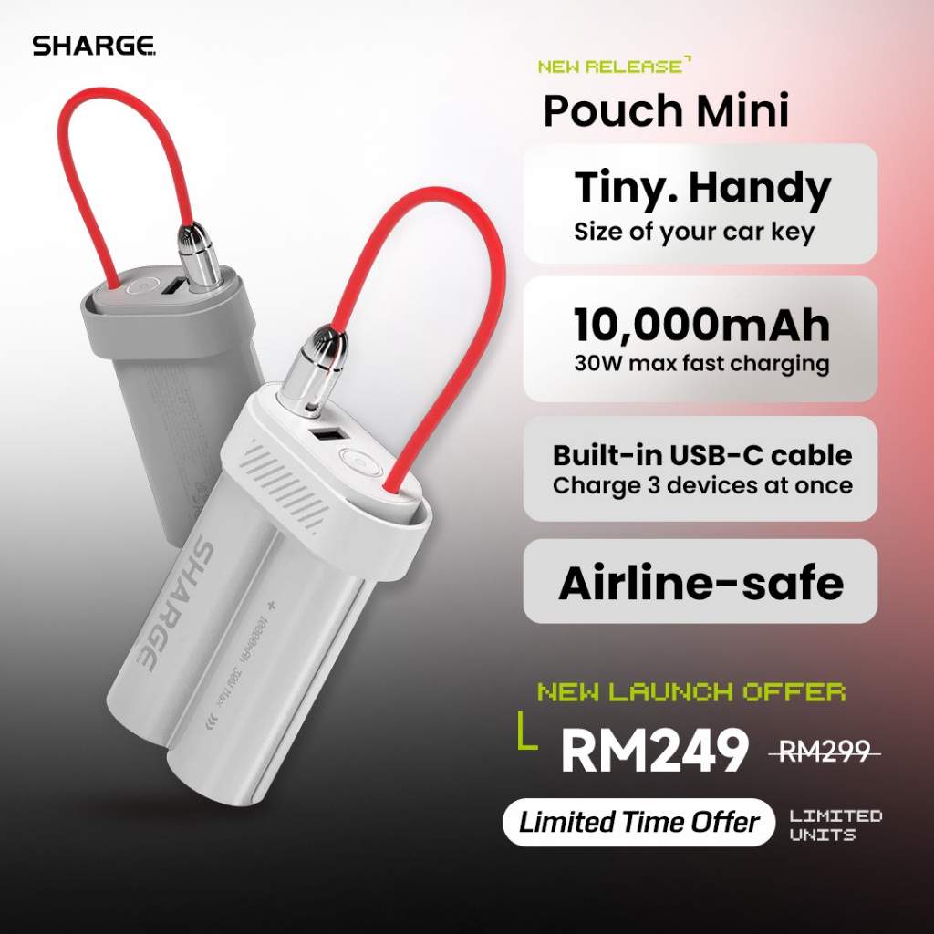 [New] SHARGE Pouch Mini Power Bank | Tiny & handy Size | 10,000mAh ...