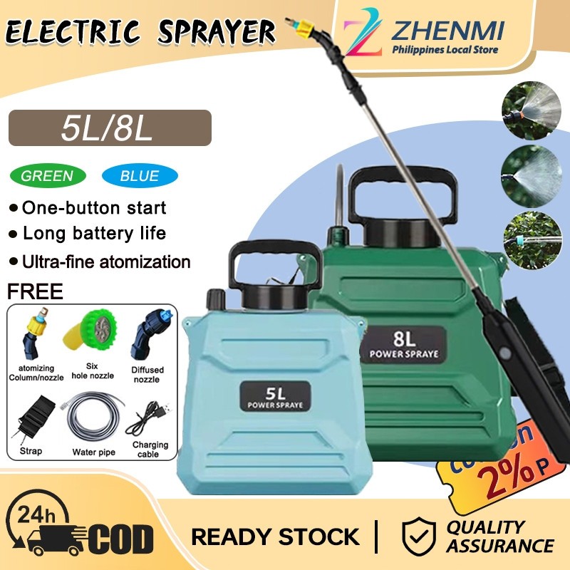 8L Electric Garden Pressure Sprayer Knapsack Battery Sprayer Pump ...