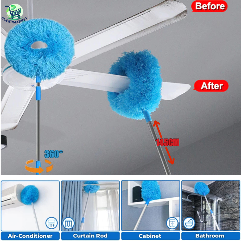 Ceiling Fan Duster Adjustable Microfiber Brush Penyapu Sawang Sapu ...