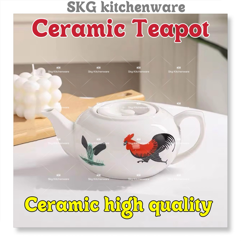600ml/850ml Traditional Ceramic Rooster Chicken Series Teapot老式复古公鸡系列 | Shopee Malaysia
