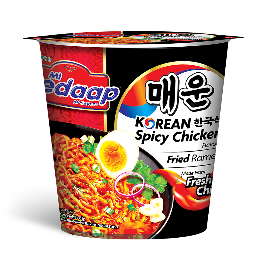 Mi Sedaap Korean Spicy Chicken Fride Ramen CUP (81g) mie goreng ayam ...