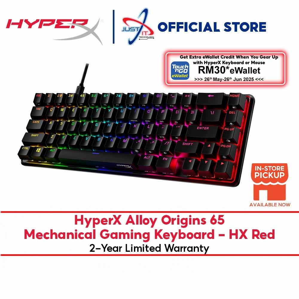 HYPERX ALLOY ORIGINS 65% - MECHANICAL GAMING KEYBOARD - HX RED SWITCH ...