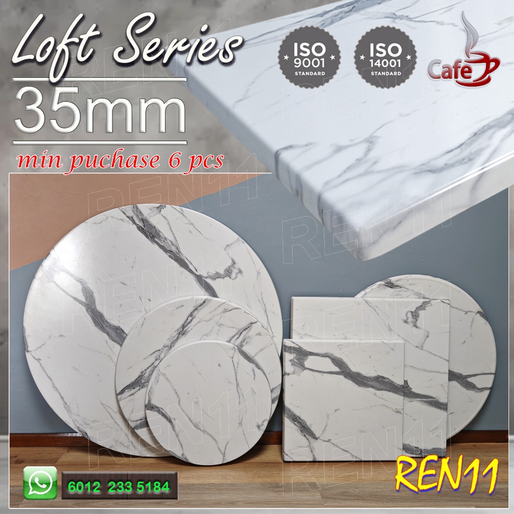 Cafe table top ,Meja Makan, Solid Table Top ,White Marble - without leg ...
