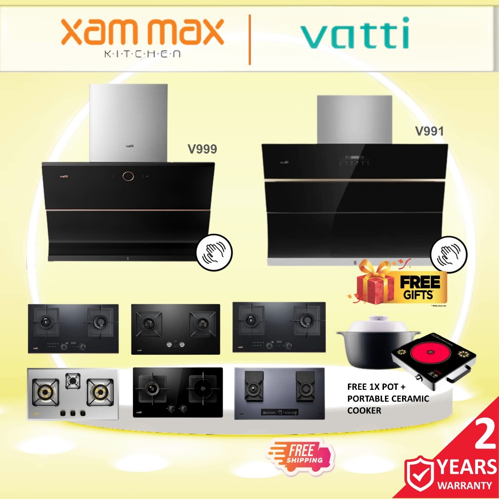Vatti Slanted Hood - Hood + Hob Set 2500m3/h Suction Power / Inverter ...