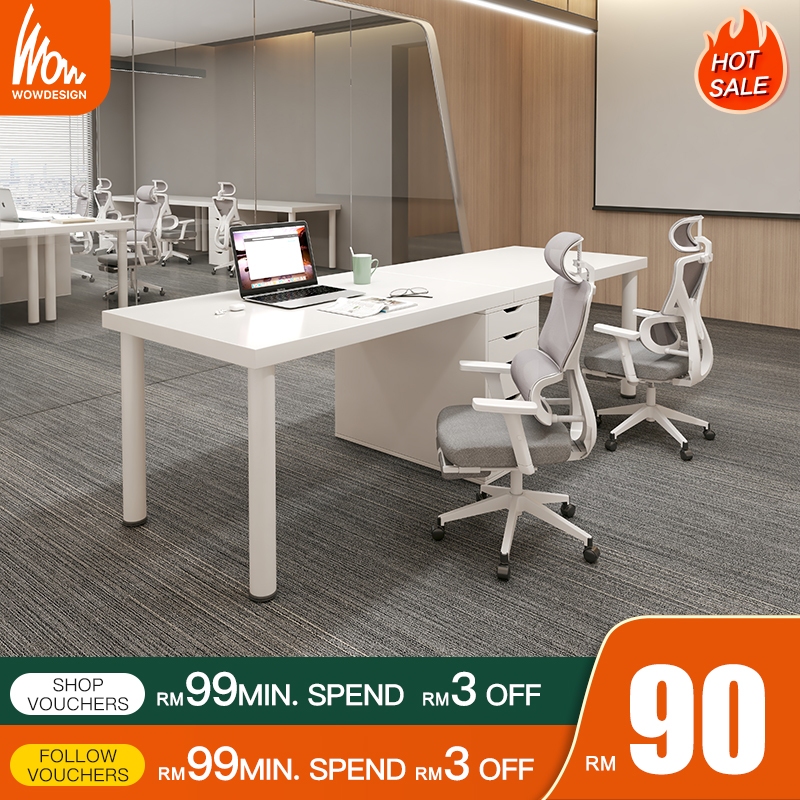 Office Table with Storage Cabinet Computer Desk Side Rack PC Laptop ...