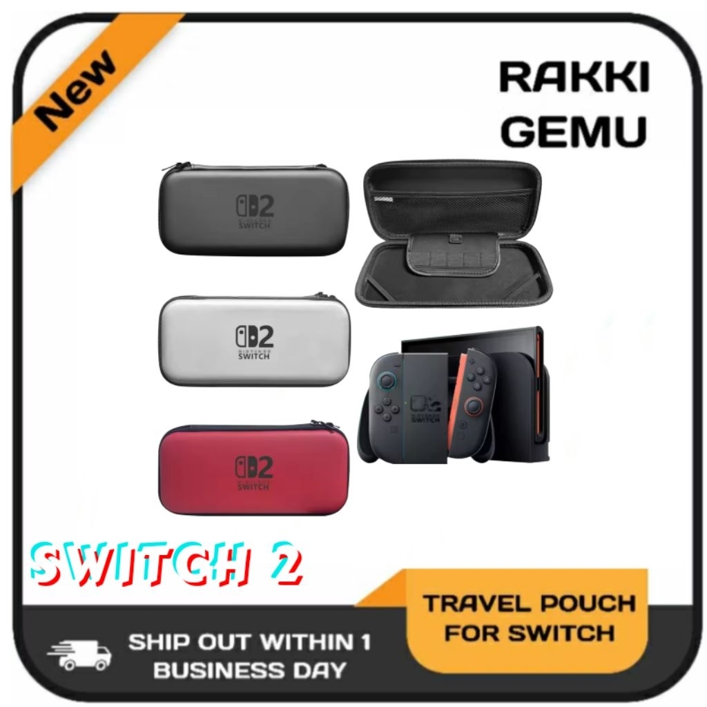 Nintendo Switch 2 Hard Carry Case Deluxe Travel Pouch Storage Bag ...