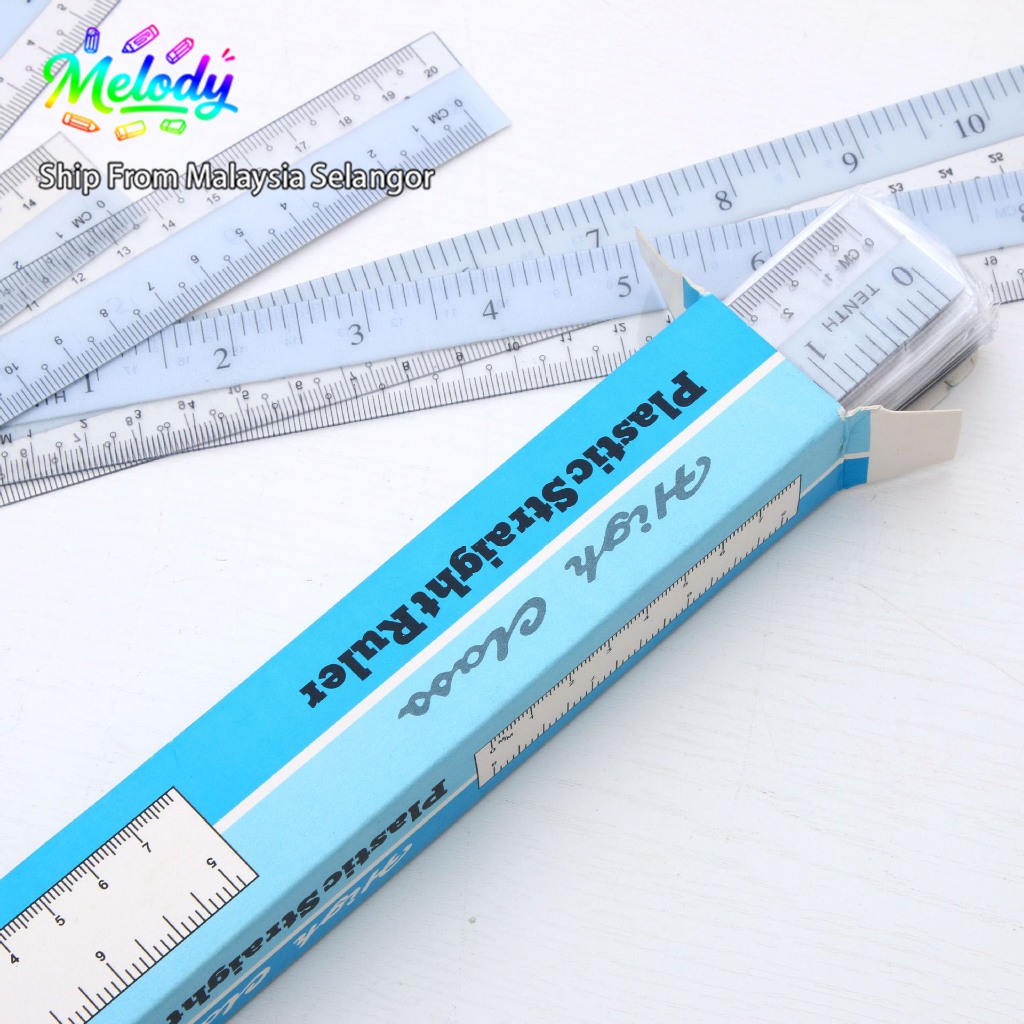 1PC Plastic Straight Ruler 15cm/20cm/30cm For Student Office Half White Plastic Ruler / Plastic ...