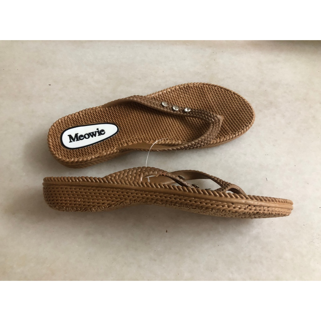 Women's Rubber Slipper ( brown)/ Selipar Getah Perempuan ( Coklat ...