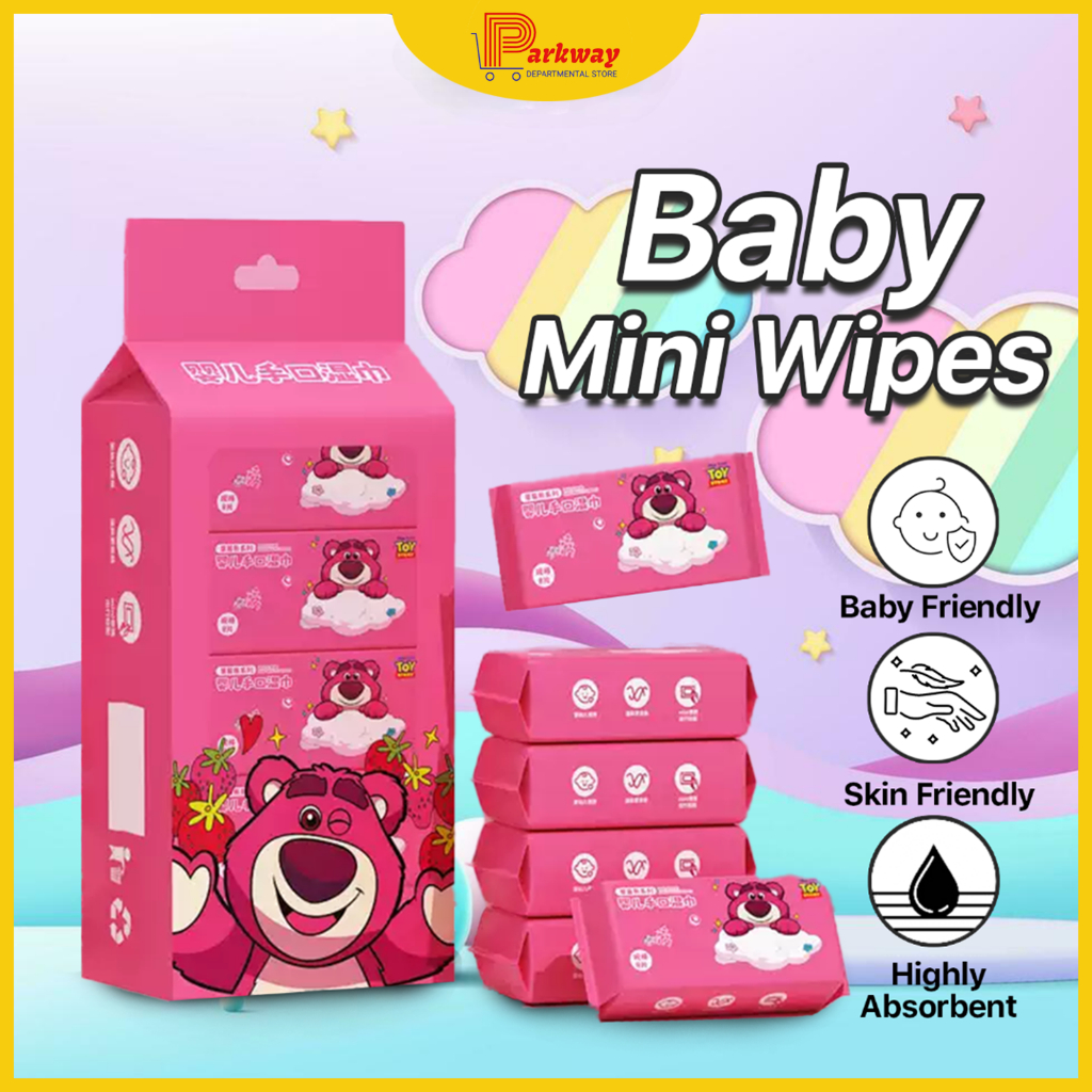 [4 Small Pack] Cartoon Mini Wipes 4 Pack/ 8 Sheet Cleaning ...