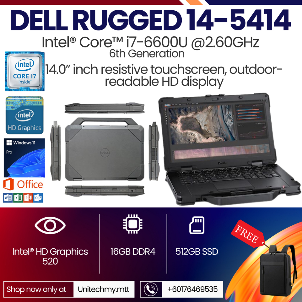 DELL LATITUDE 14 RUGGED EXTREME 7204, 7220, 5404, 5414, 5424 CORE i5 ...
