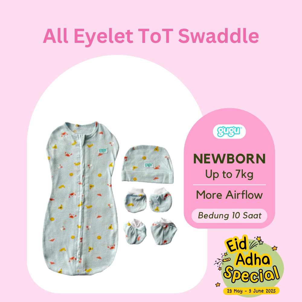 GUGU All Eyelet ToT Swaddle | Bedung Bayi Berzip | Swaddle Airflow ...