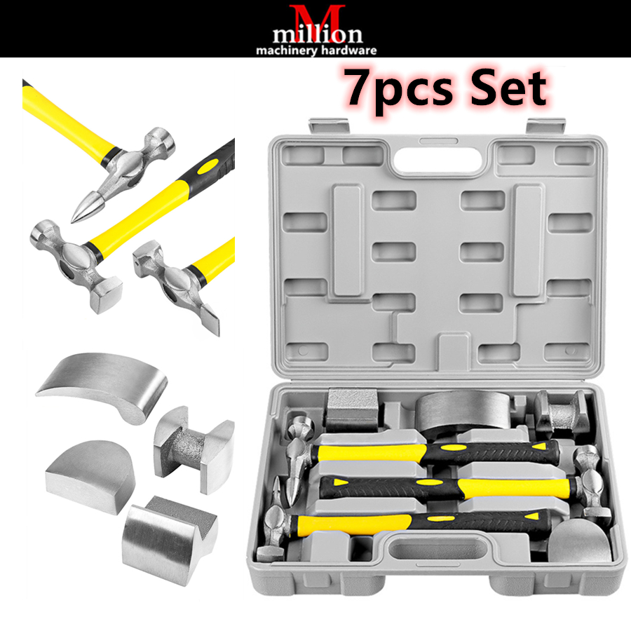 7pcs Fiberglass Auto Body Dent Repair Tools Fender Tool Kit Hammer ...