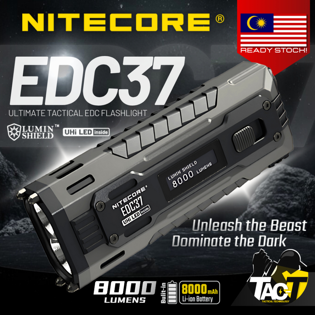 NITECORE EDC37 - NiteLab UHi 20 MAX LED 8000 Lumens Performance EDC Rechargeable Flashlight ...
