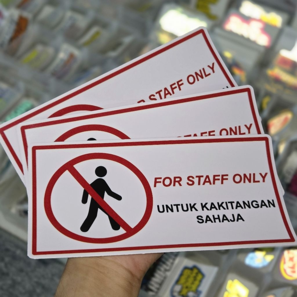 STICKER FOR STAFF ONLY | TAHAN PANAS & KALIS AIR | Shopee Malaysia