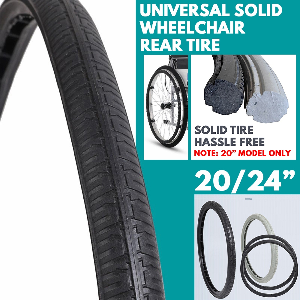 20/24 inch Universal Solid Wheelchair Wheel Tyre Tire Durable 20/24x1 3 ...