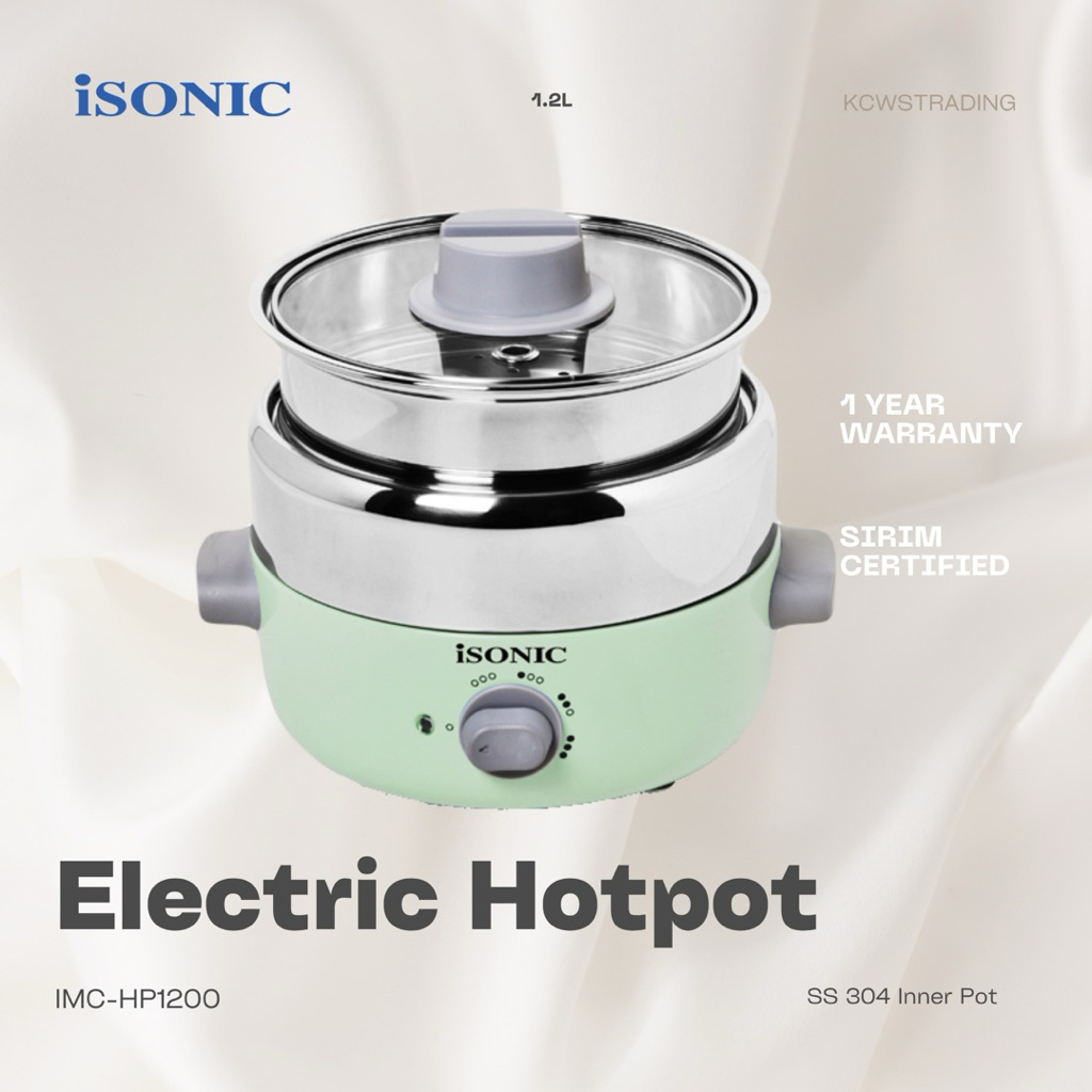 Isonic Electric Hot Pot IMC-HP1200 Random Color IMCHP1200 Steamboat ...