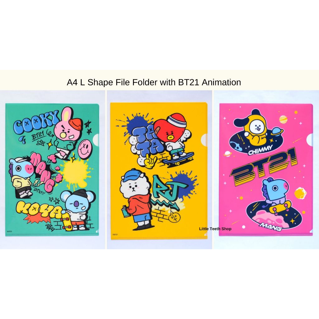 Collectible BT21 L Shape A4 or A5 file folder with cute BT21 Cartoon ...