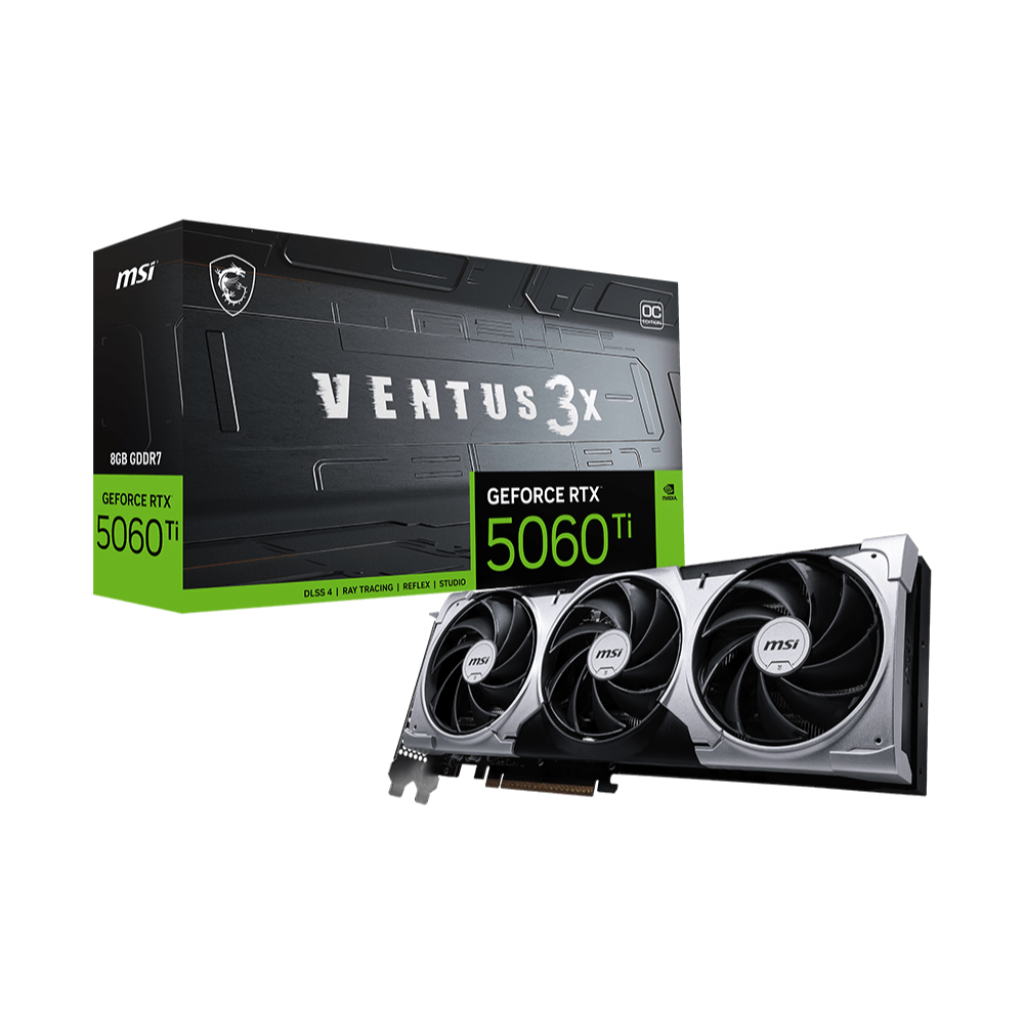 MSI GeForce RTX 5060 TI VENTUS 3X OC 8GB GDDR7 GRAPHICS CARD ( 912-V812-079 ) | Shopee Malaysia
