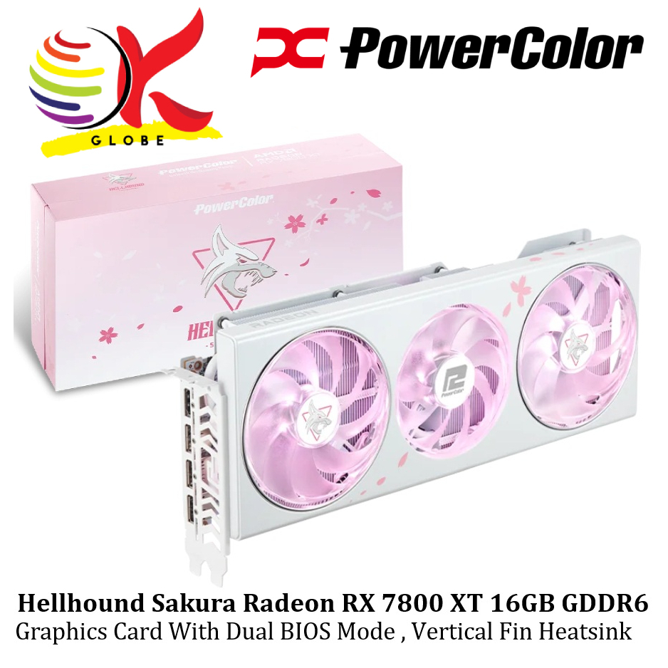 POWERCOLOR HELLHOUND SAKURA AMD RADEON RX 7800 XT 16GB GDDR6 256BIT ...