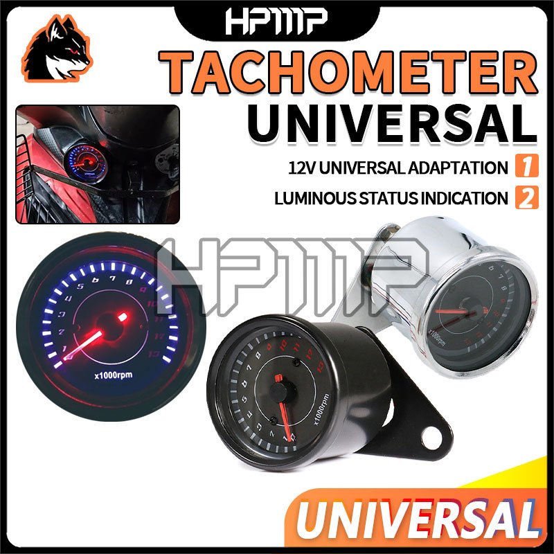Motorcycle RPM Meter 12V RPM Meter Universal Motorcycle Tachometer ...