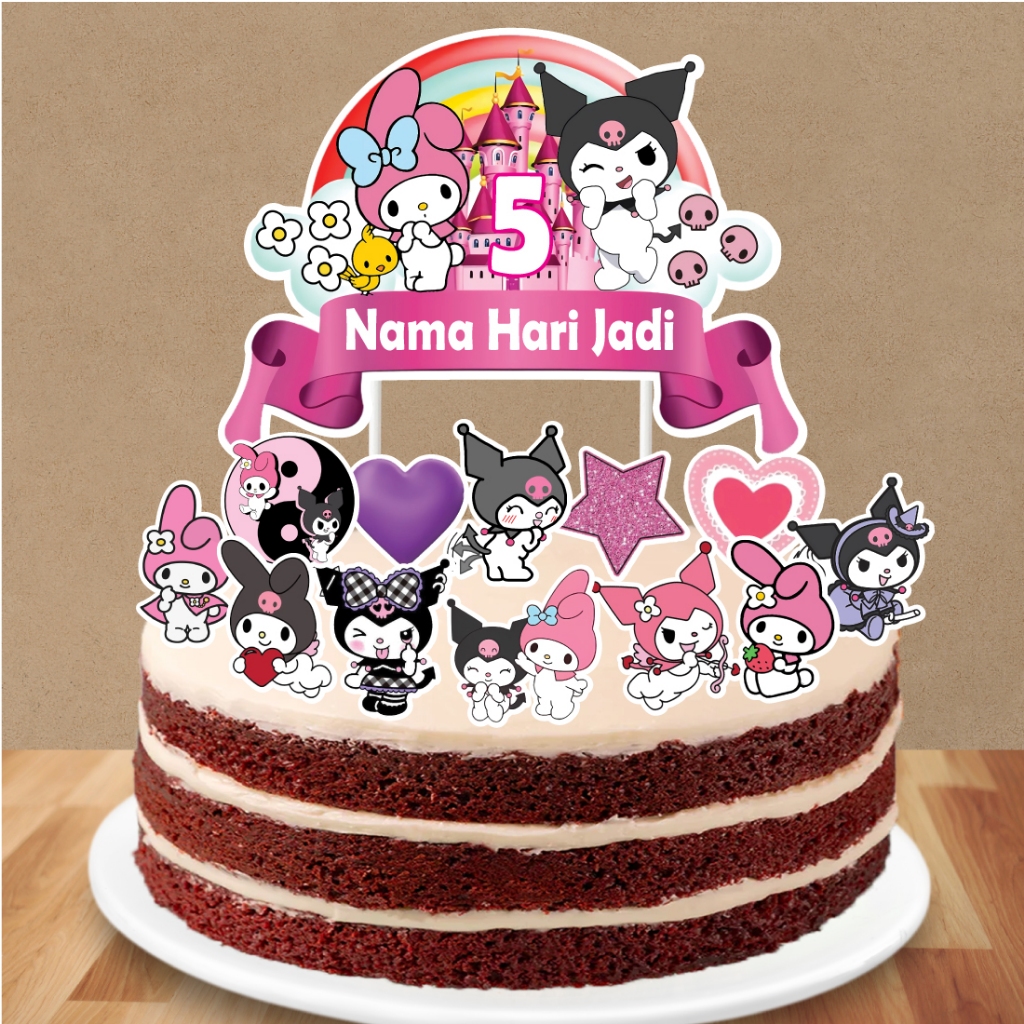 Kuromi and My Melody Cake Topper Cake Decoration Kek Hari Jadi Hiasan ...