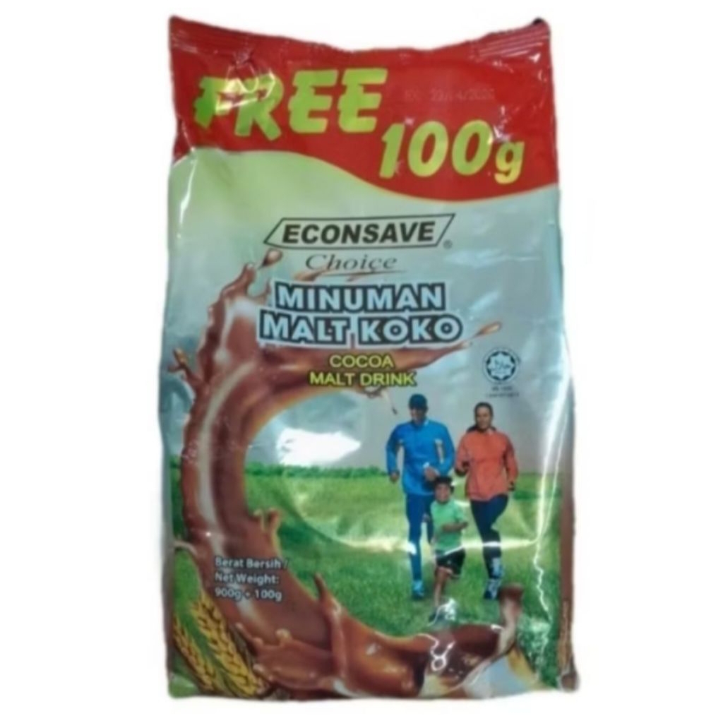 ECONSAVE MINUMAN MALT KOKO BERKHASIAT 900G + 100G | Shopee Malaysia