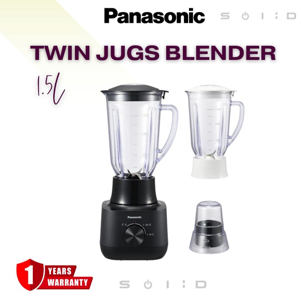 Panasonic 2 Jugs Blender with Dry Mill 1.5L, MX-EP5171 (black) | Shopee ...