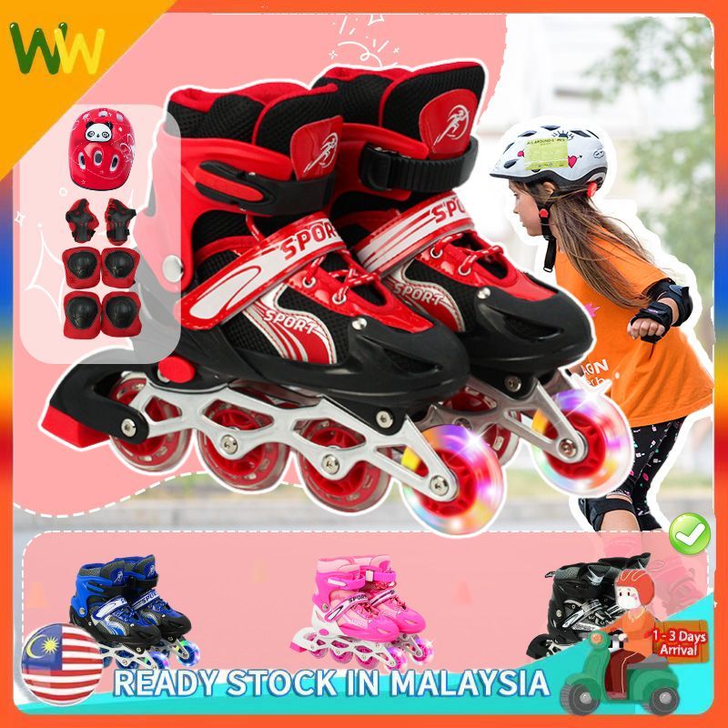 【COD】Flash Wheels Inline Roller Skates Girls Ice Skates Shoes Kasut ...