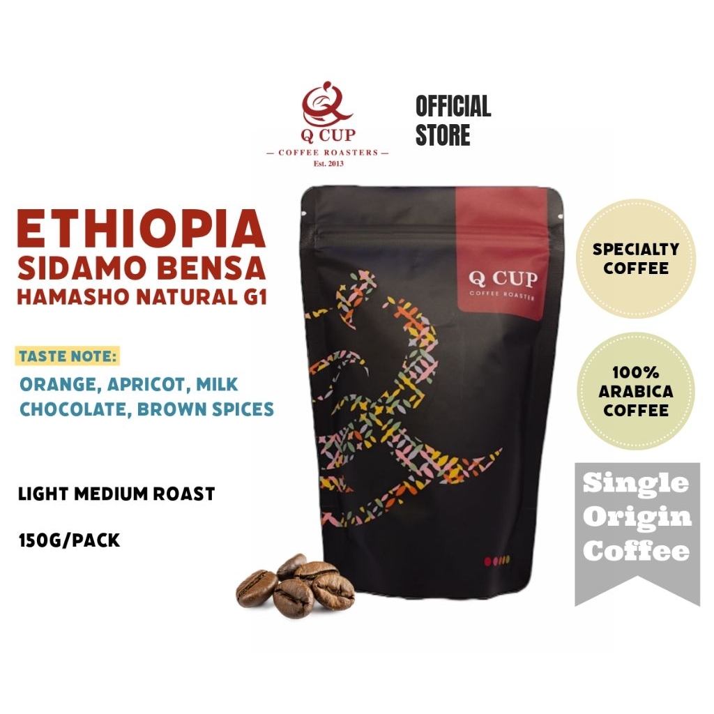 Q CUP COFFEE Ethiopia Sidama Bensa Hamasho Natural G1/ Fresh Roasted ...