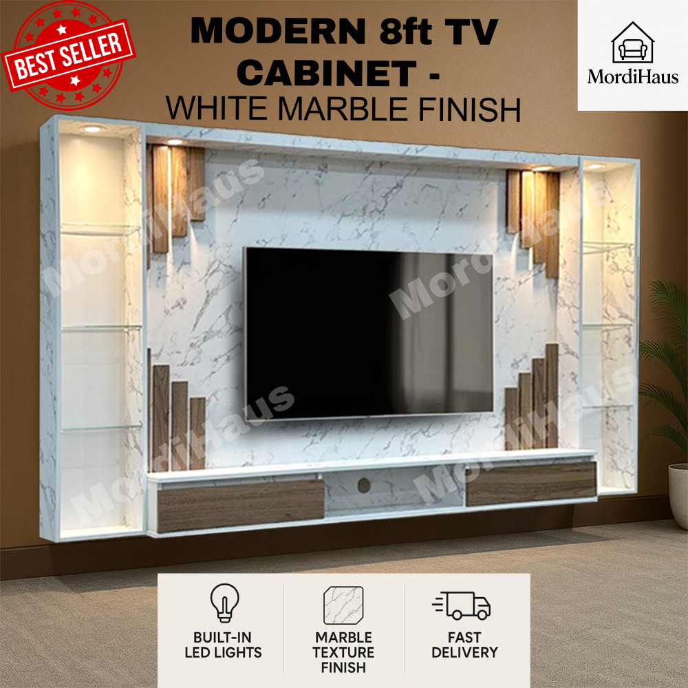 Kabinet TV MORDIHAUS 8ft – Wall TV Cabinet, Free Pasang, Muat TV Besar ...