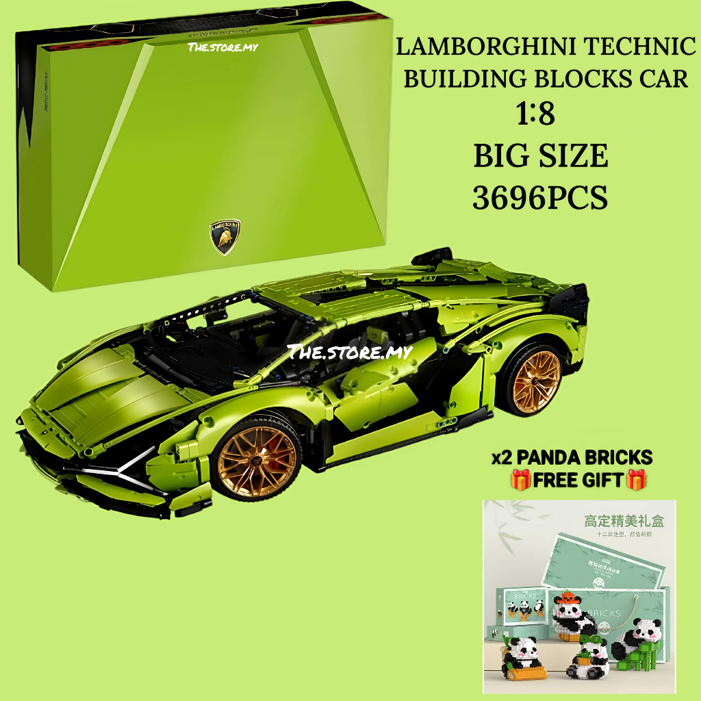 Lamborghini 1:8 Technic Bricks 3696Pcs Building Block Car Assembled ...