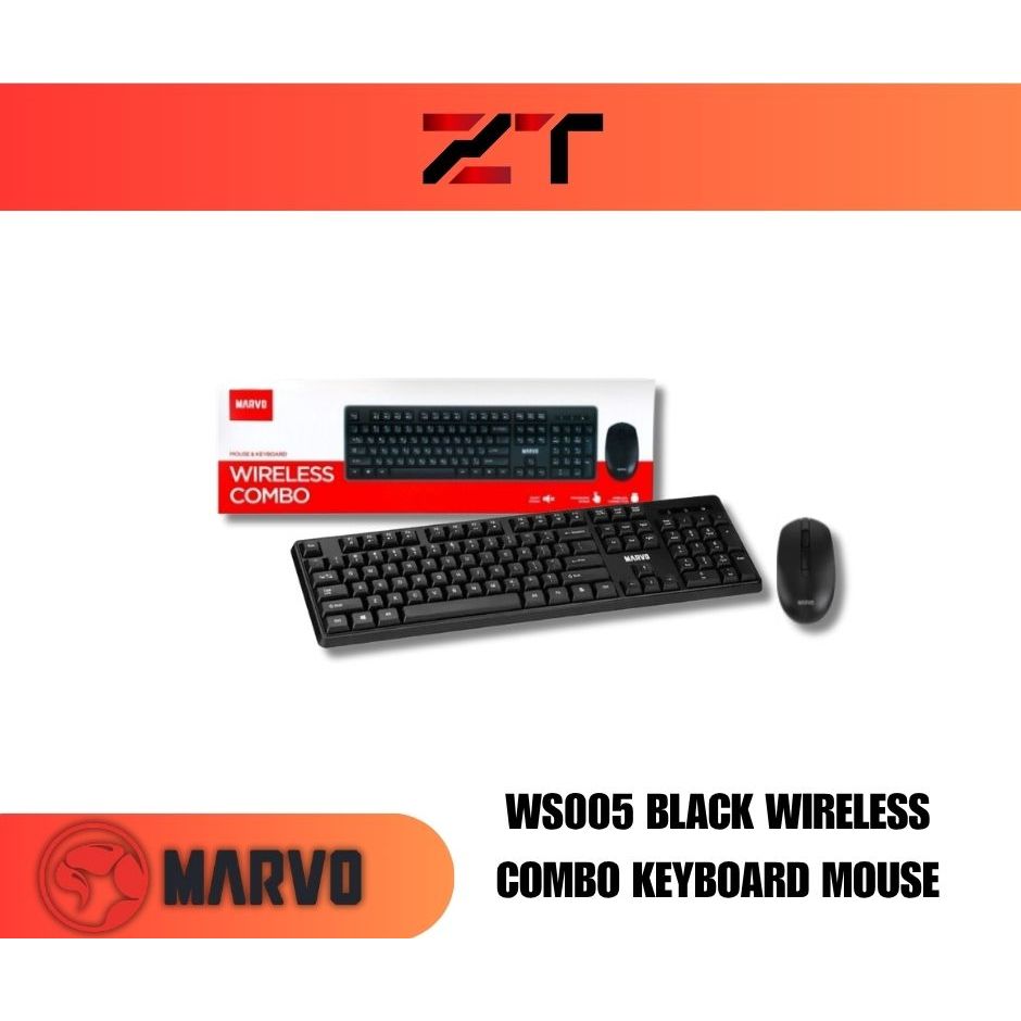 MARVO WS005 Wireless Keyboard Mouse Combo | Slim & Silent | 2.4GHz ...