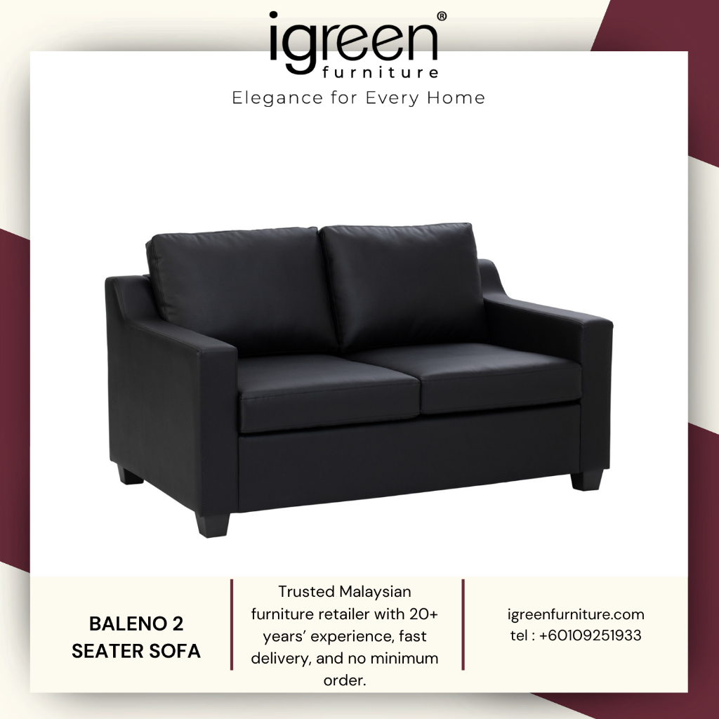 MADE IN MALAYSIA IGREEN HOME FURNITURE BALENO 1/2/3 SEATER SOFA BLACK ...