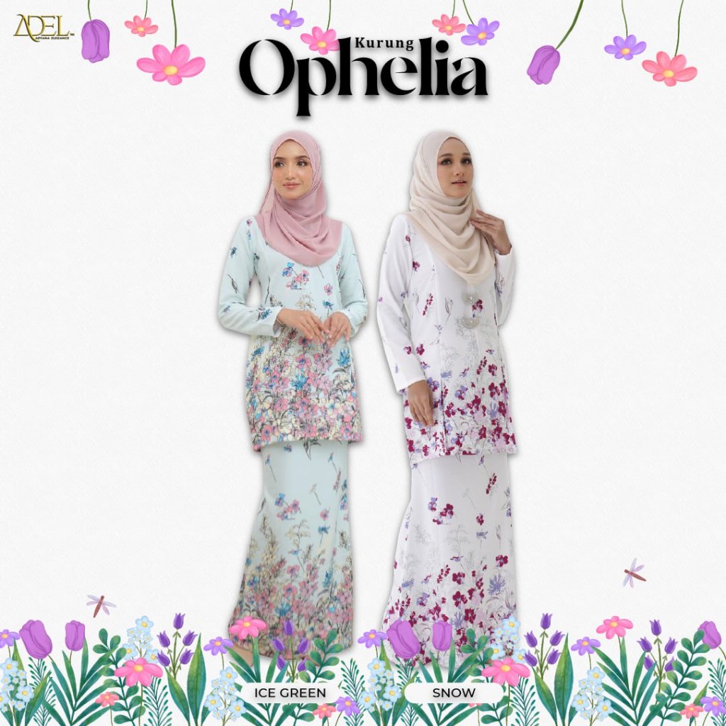 KURUNG OPHELIA | Baju Kurung Printed Bunga Baju Raya 2026 | Shopee Malaysia