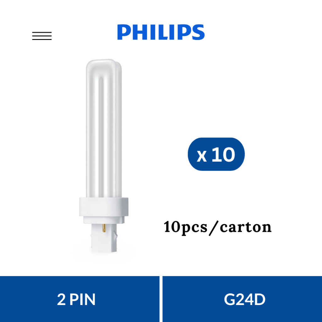 PHILIPS PLC 2 Pin 10W 13W 18W 26W ( 2700K / 3000K / 4000K / 6500K ) ( 10 pcs ) | Shopee Malaysia