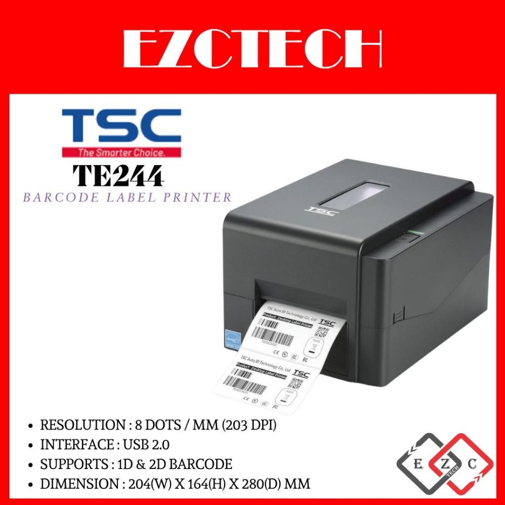 TSC TE244 TE200 Barcode Label Printer 203 DPI USB | Shopee Malaysia