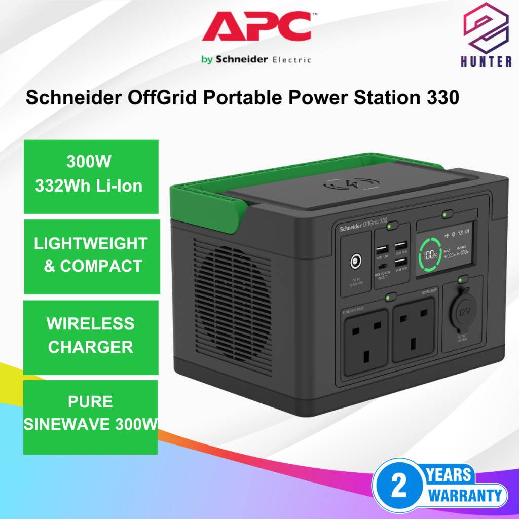 APC Schneider Offgrid Portable Power Station PPS330-UK (300W), PPS500 ...