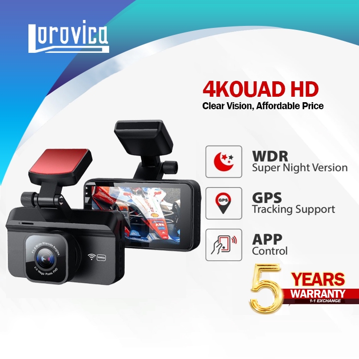 【5 year warranty】4K Quad HD+ Dual Channel Front & Rear Dash Cam Night ...