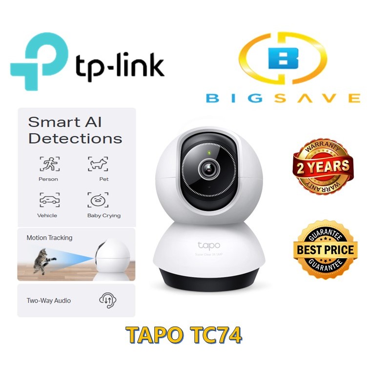 TP-LINK TAPO TC74 PAN/TILT AI HOME SECURITY WI-FI CAMERA | Shopee Malaysia