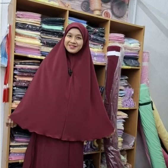 Tudung Labuh Koshibo - Maroon (2 Lapis) | Shopee Malaysia