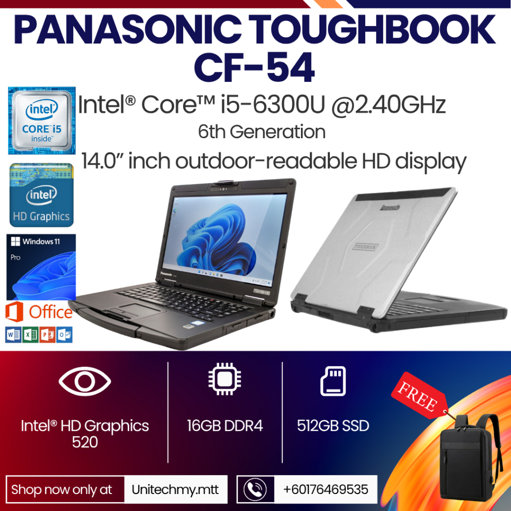 PANASONIC TOUGHBOOK CF-C2, CF-31, CF-53, CF-54 CORE i5 & i7 16GB RAM ...